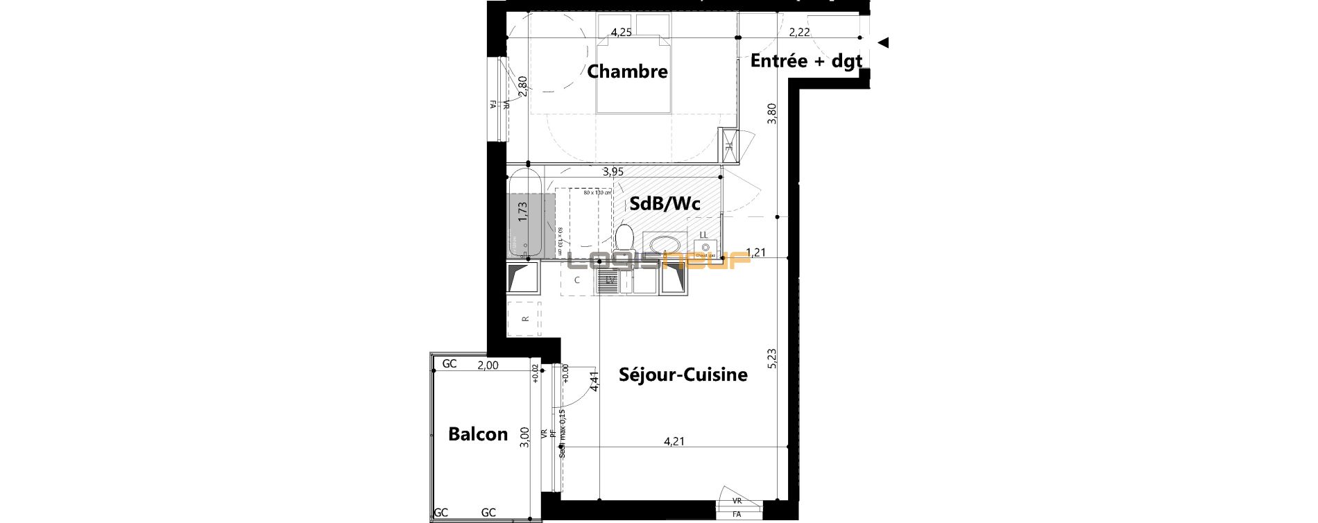 Vente appartement T2 de 44 m² à Ambérieu-en-Bugey, résidence « L'écrin ...