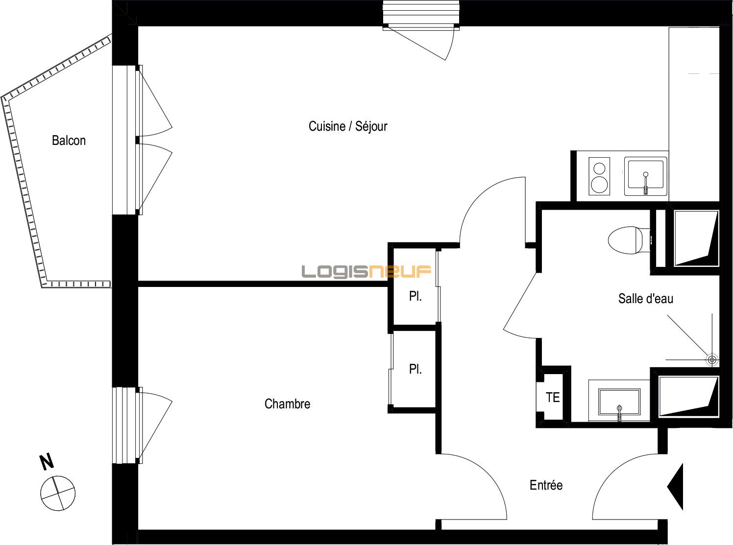 Plan Appartement T2 De 45 20 M² Neuf Résidence « Les Girandières Les