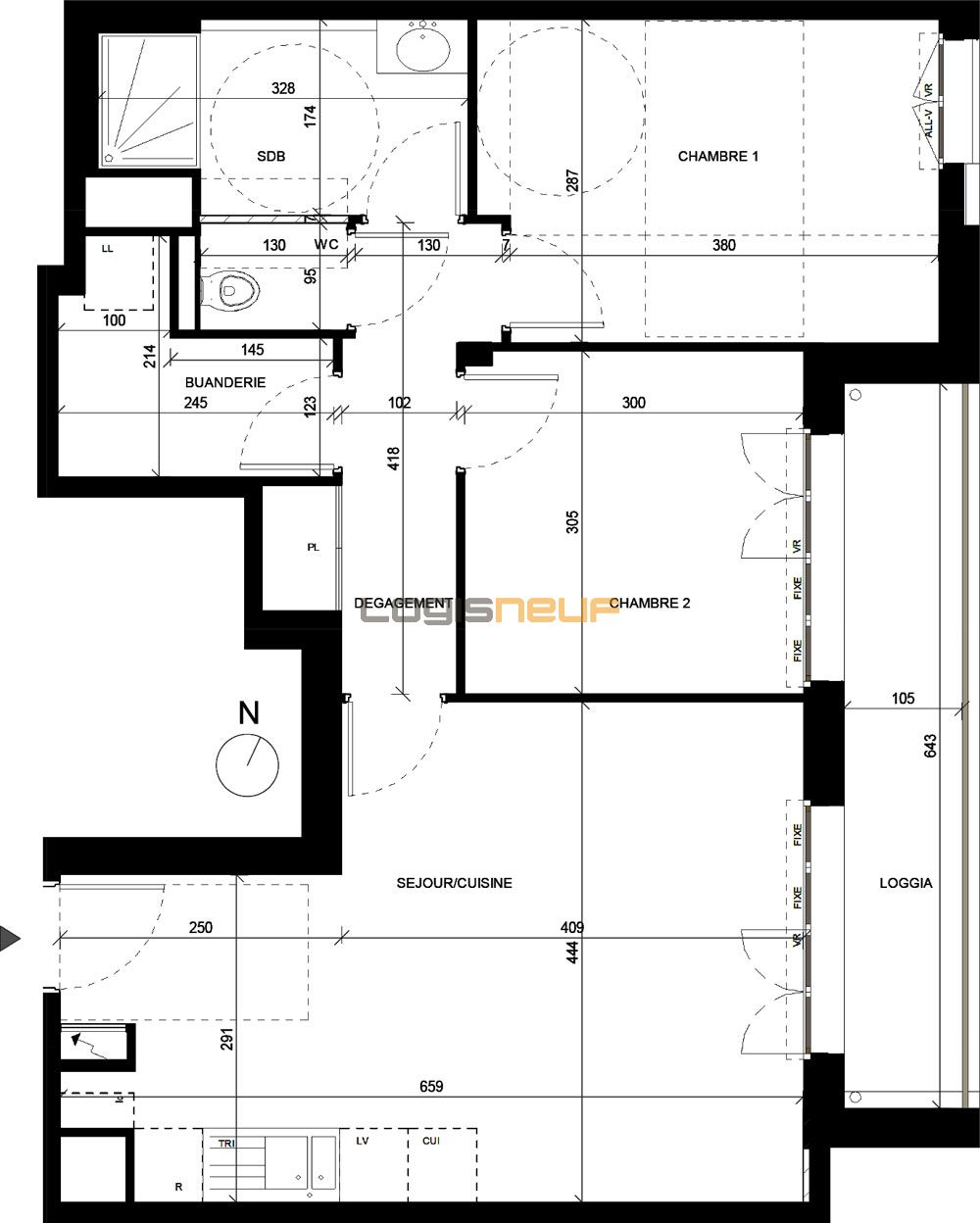 Plan Appartement T3 De 60 90 M² Neuf Résidence « Onirik à Annemasse