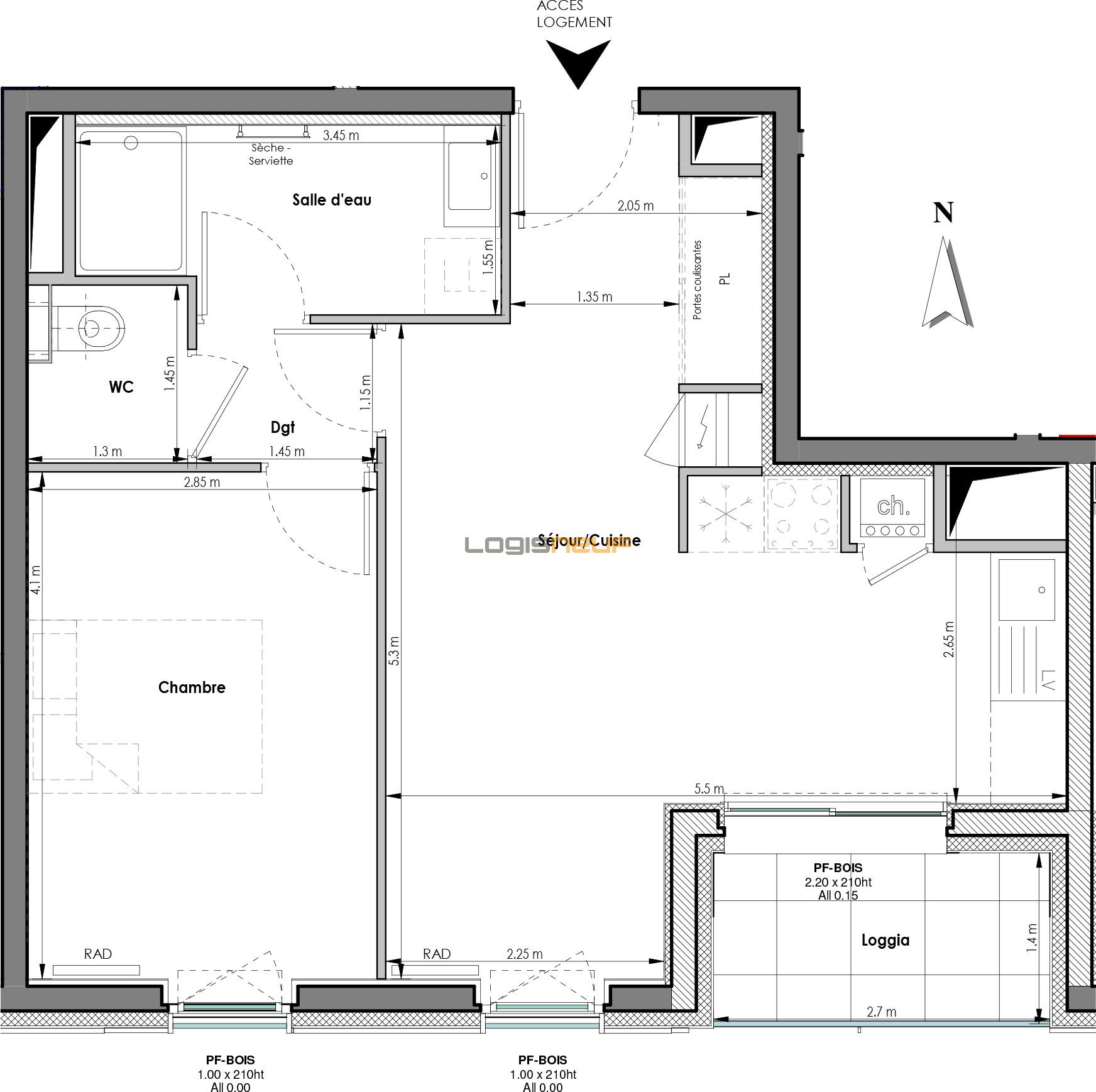 Plan Appartement T2 De 43 36 M² Neuf Résidence « Les Allées Blatin