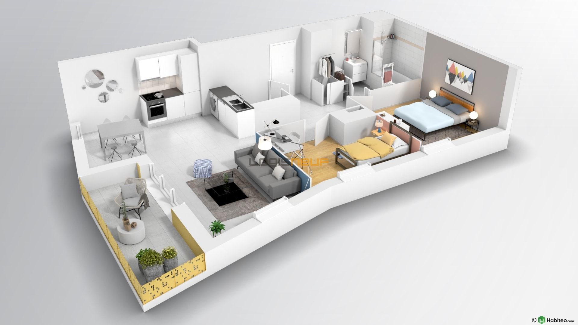 Appartement T3 De 60 60 M2 6ème étage Se Le Quartz Vénissieux Ref 172