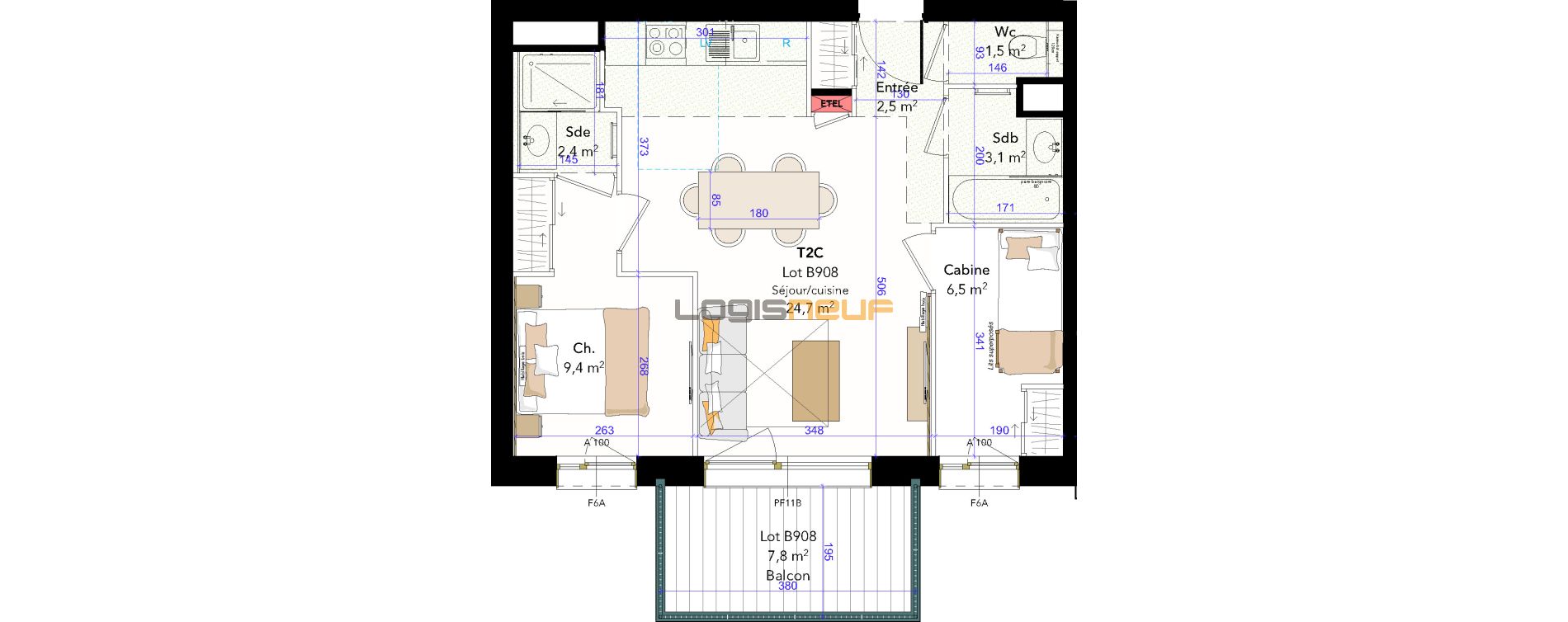 Vente appartement T2 de 50 m² à Mâcot-la-Plagne, résidence « Cœur des ...