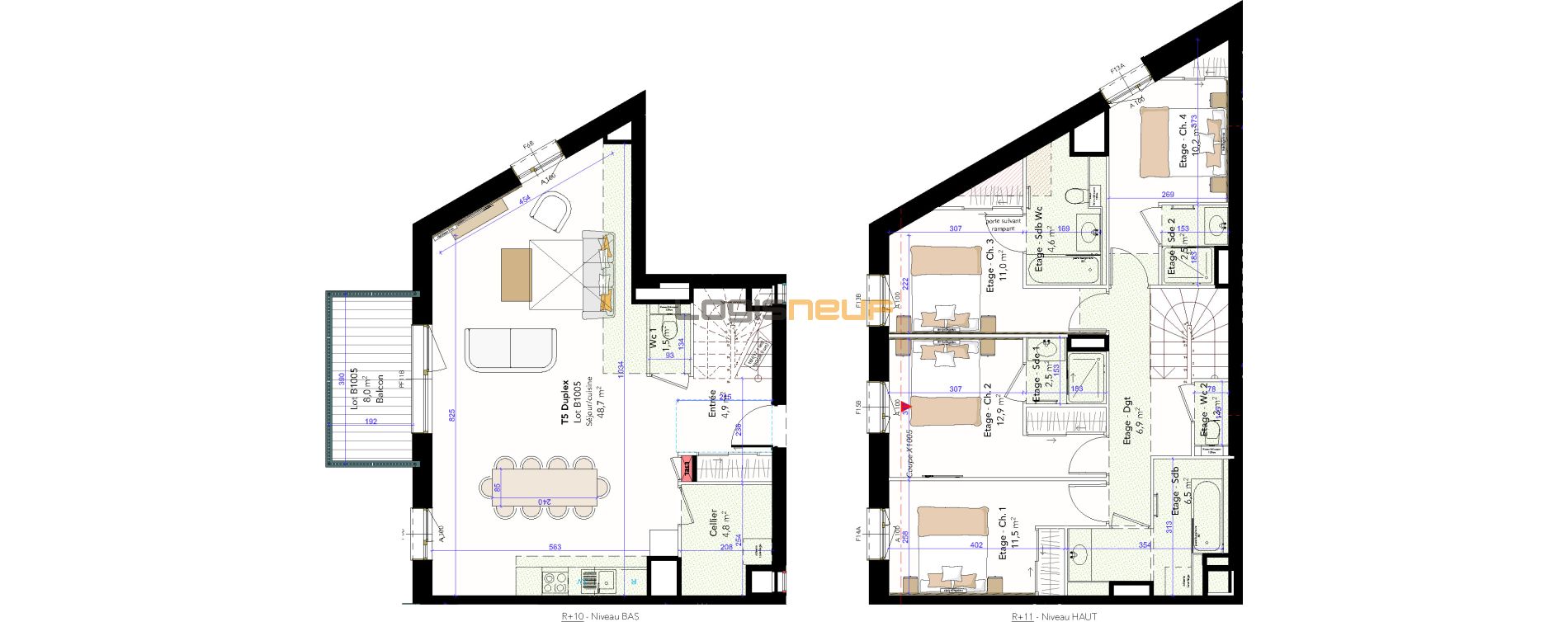 Vente duplex T5 de 130 m² à Mâcot-la-Plagne, résidence « Cœur des Cimes ...