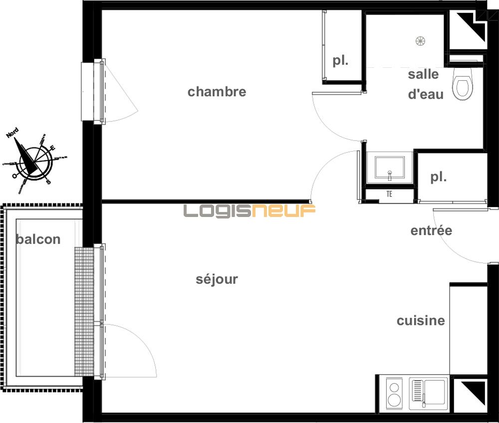 Plan Appartement T2 De 42 44 M² Neuf Résidence « Les Girandières Les
