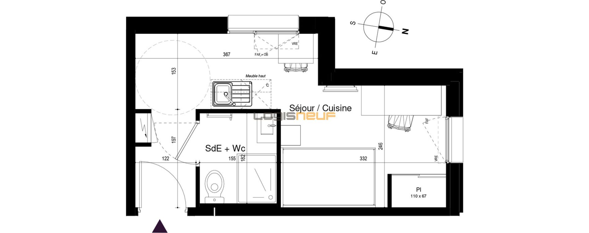 Plan Appartement T1 De 18 31 M Neuf R sidence Constellation Rennes