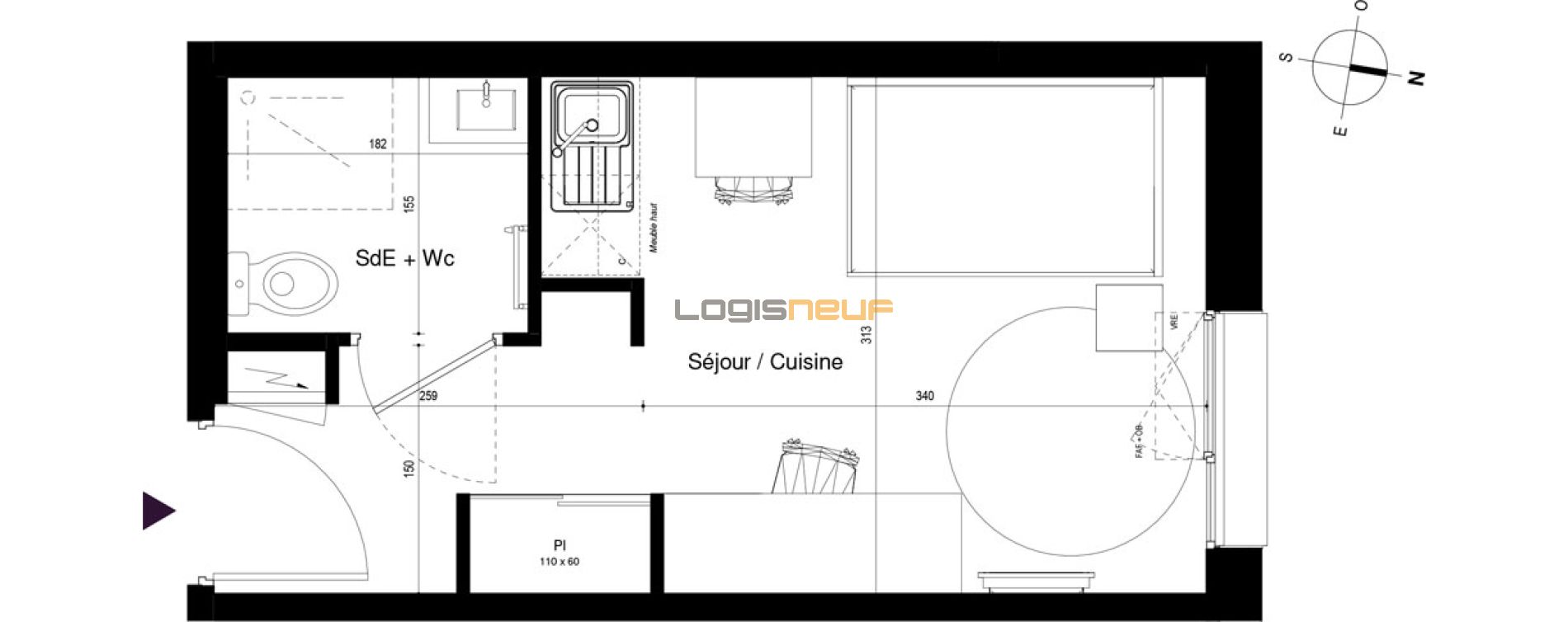 Plan Appartement T1 De 17 91 M Neuf Rennes R sidence