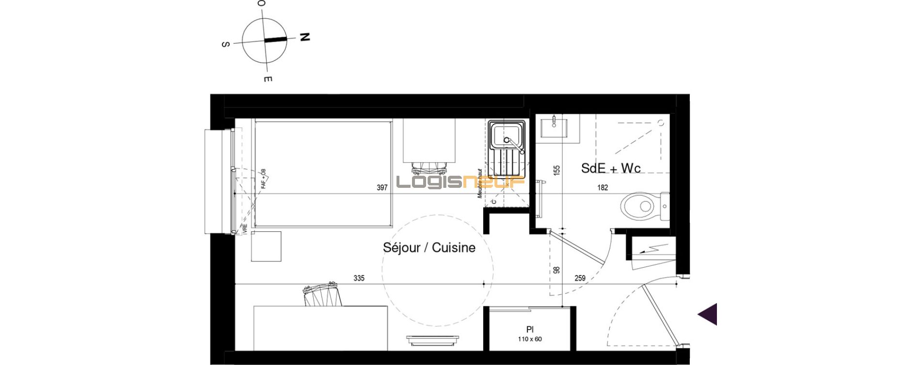 Plan Appartement T1 De 18 03 M Neuf R sidence Constellation Rennes