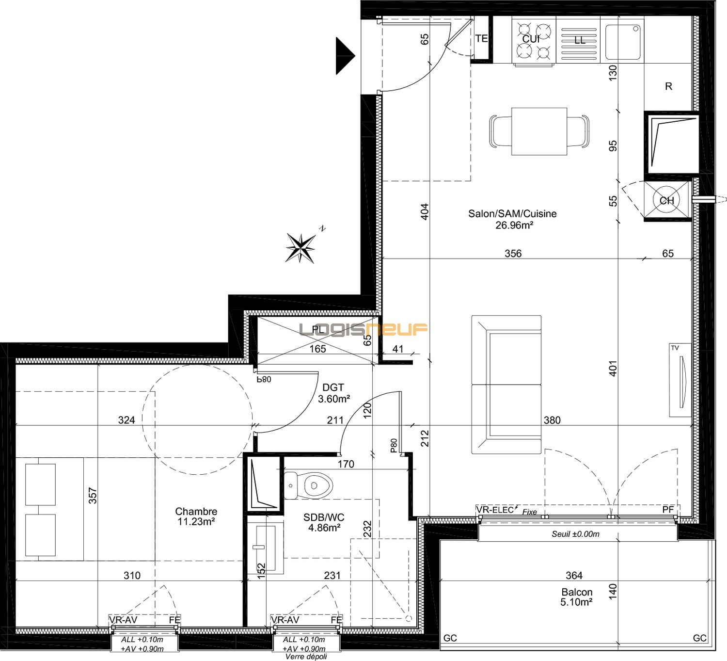 Appartement T2 De 46 65 M2 4ème étage Se My Square Dreux Ref 019