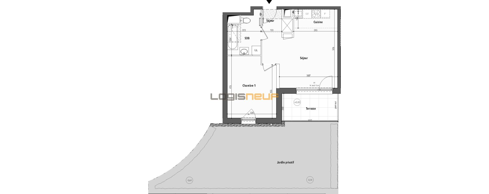 Vente appartement T2 de 43 m² à Saint-Louis, résidence « Solaris » n°077