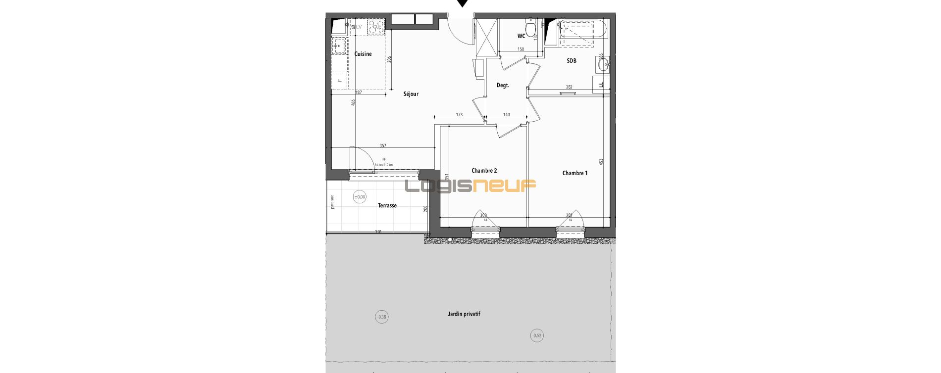 Vente appartement T3 de 59 m² à Saint-Louis, résidence « Solaris » n°084