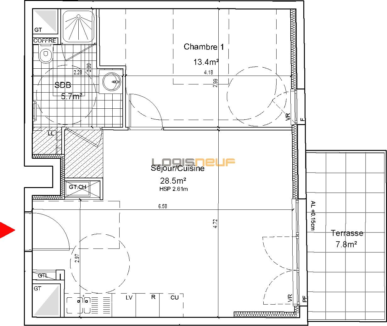 Appartement T2 De 47 60 M2 Rdc E Iter Vitae Lille Ref 714
