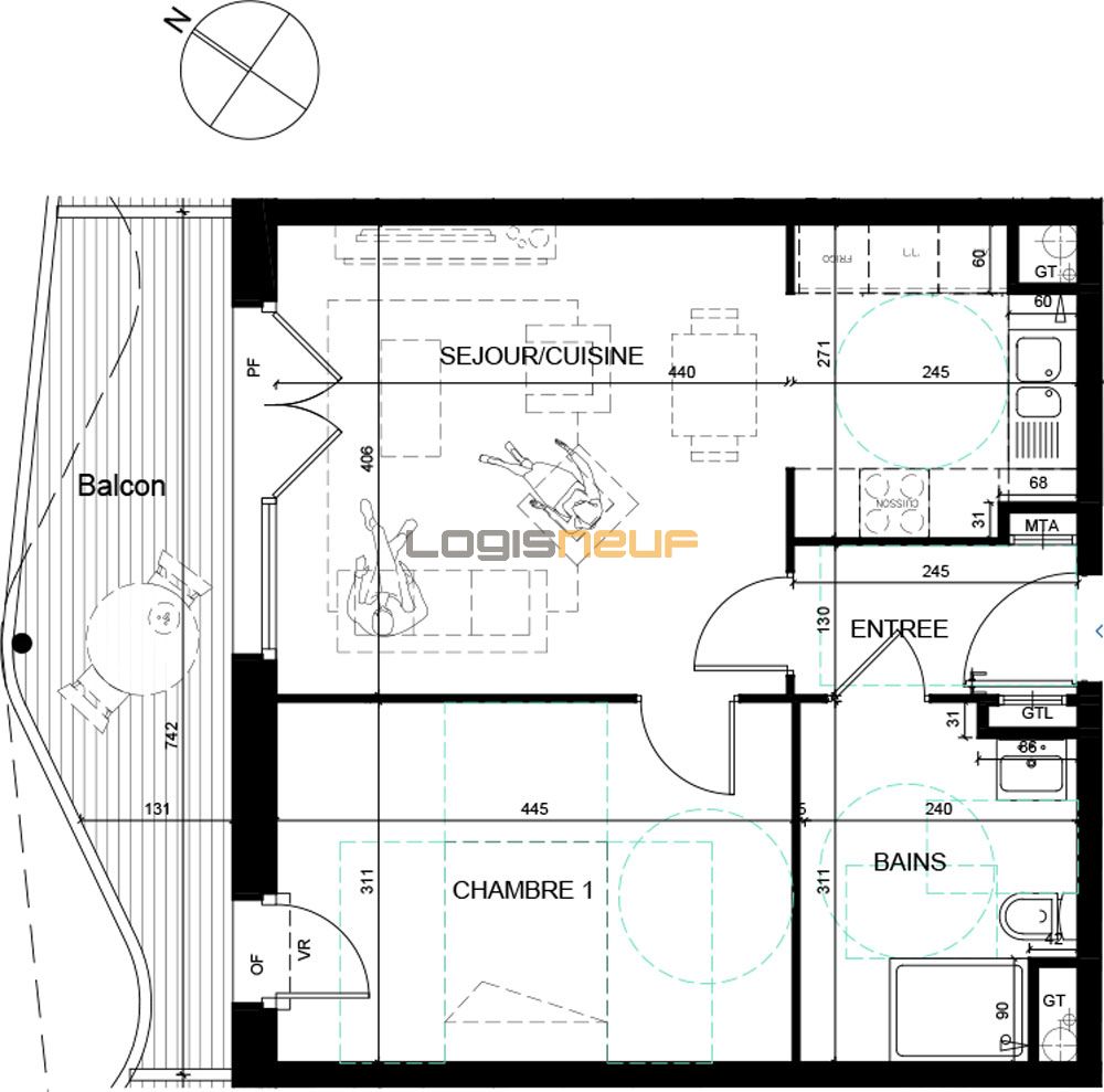 Appartement T2 De 47 82 M2 2ème étage No Les Fontines Arques Ref 588