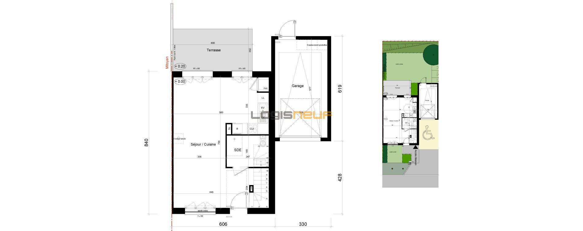 Plan maison T4 de 77 m² à Audresselles, résidence « L'Orée des Caps » n°883
