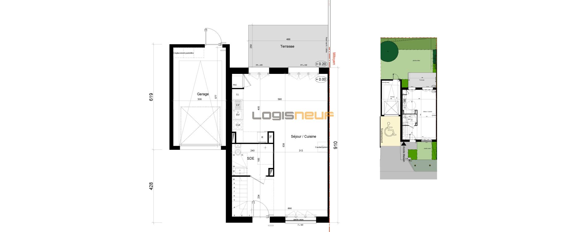 Plan maison T4 de 80 m² à Audresselles, résidence « L'Orée des Caps » n°891