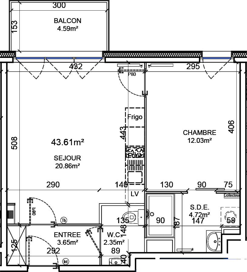 Plan Appartement T2 De 43 61 M² Neuf Résidence « Domaine Viridis
