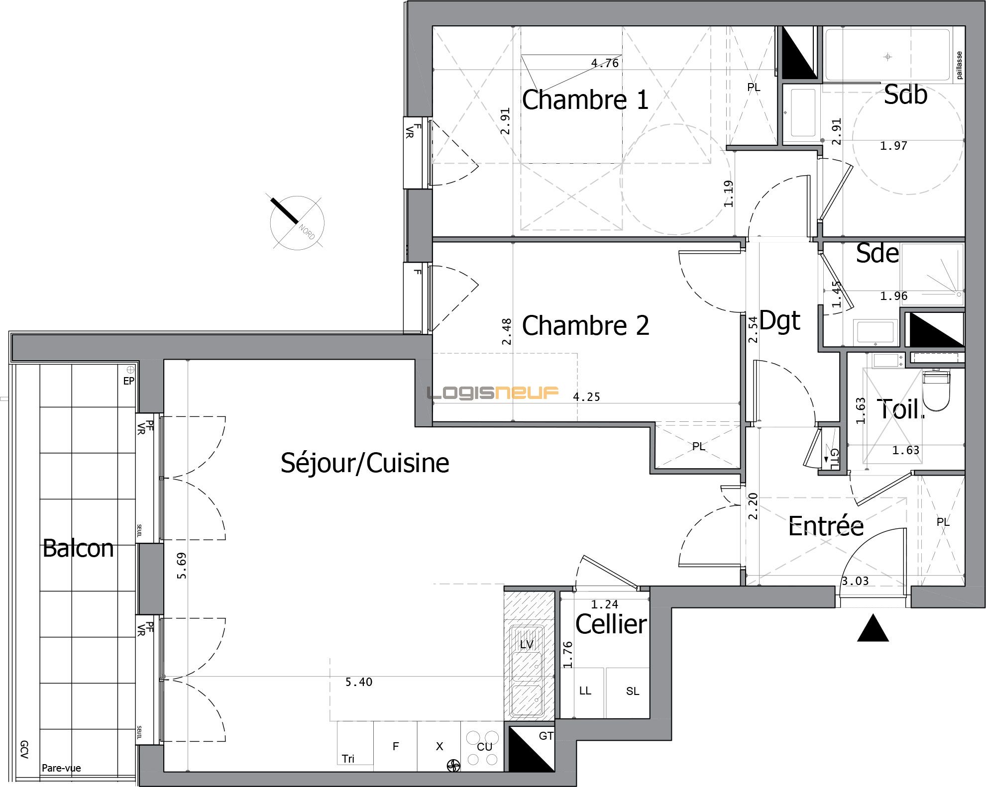 Appartement T3 De 80 47 M2 2ème étage No Hors Du Temps Paris Ref 584