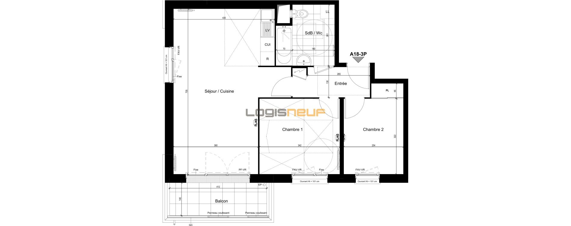 Vente appartement T3 de 60 m² à Melun, résidence « Les Allées du Bois ...