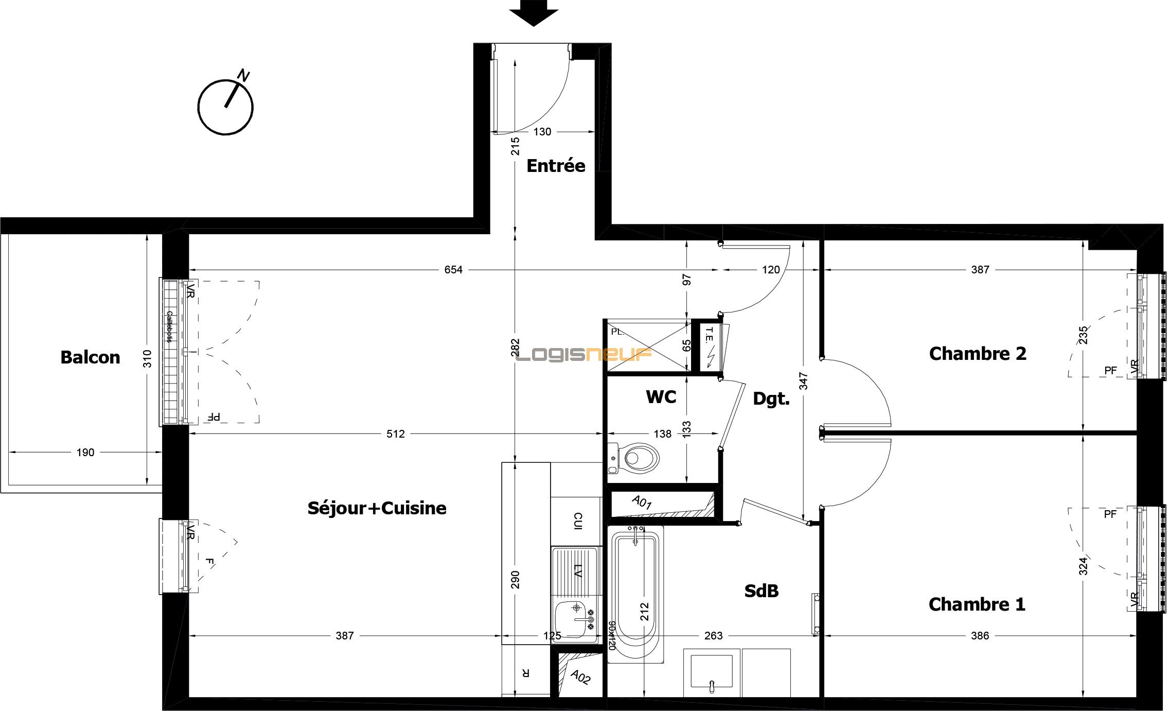 Appartement T3 De 66 76 M2 2ème étage So Les Terrasses De La Madeleine