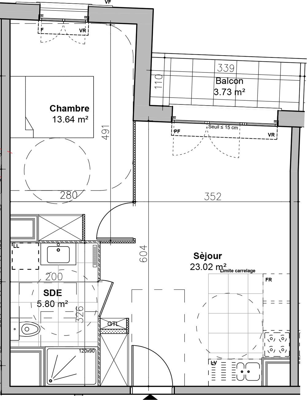 Plan Appartement T2 De 42 46 M² Neuf Résidence « Les Jardins De Lhaÿ