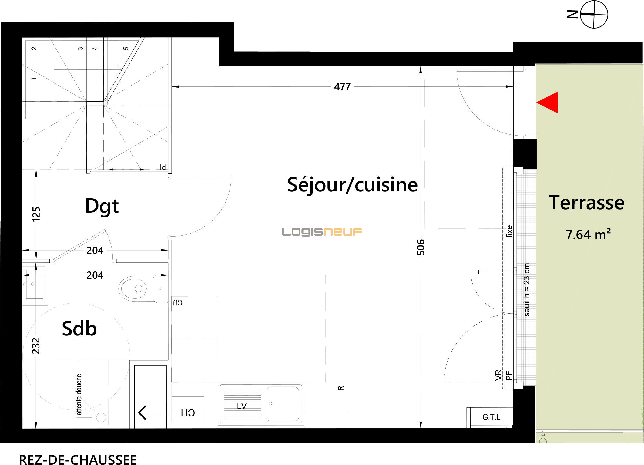 Plan maison T4 de 98,26 m² neuf, résidence « Les Bastides » à Rambouillet
