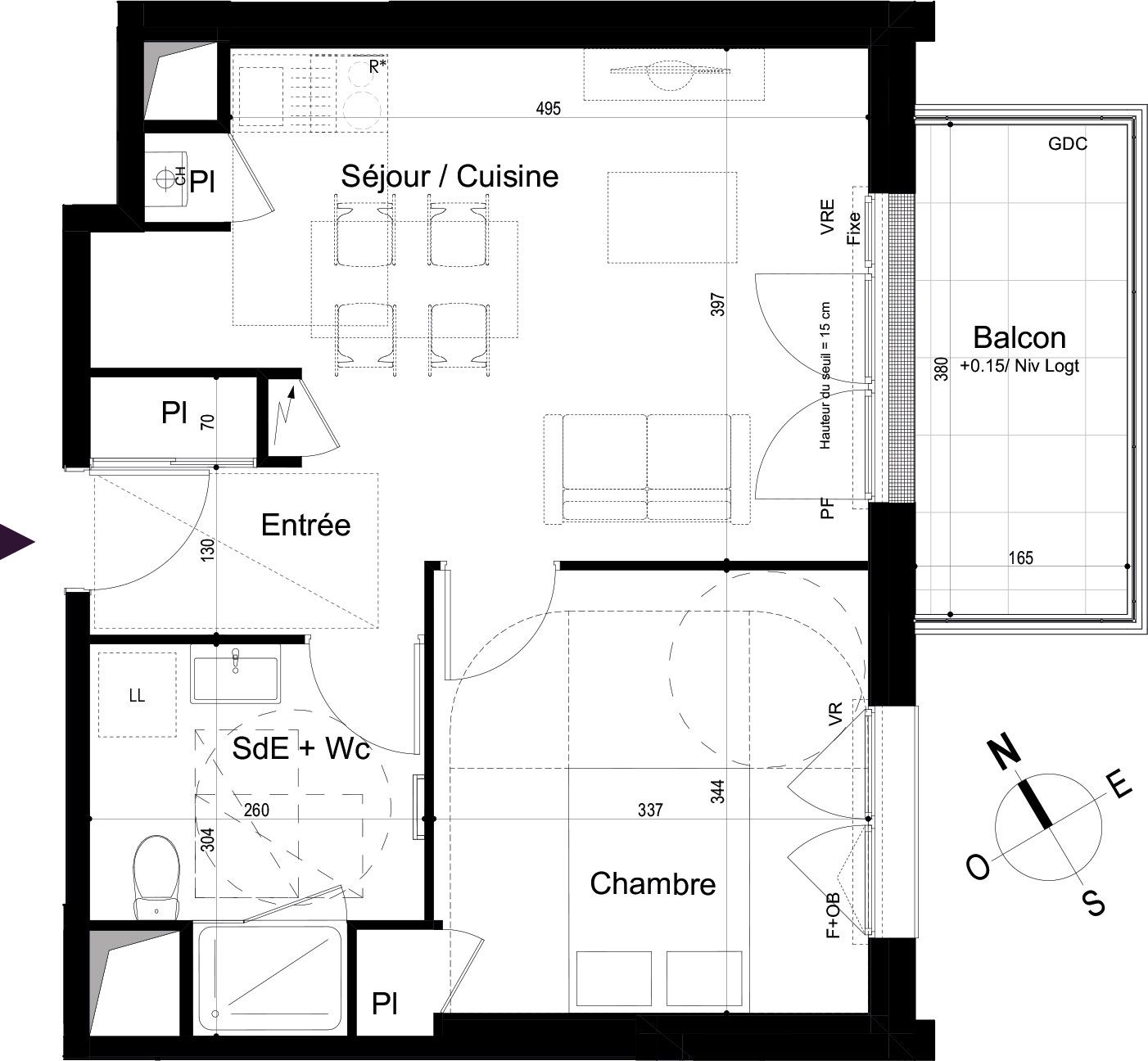 Plan Appartement T2 De 42 77 M² Neuf Résidence « Armonia à Mondeville
