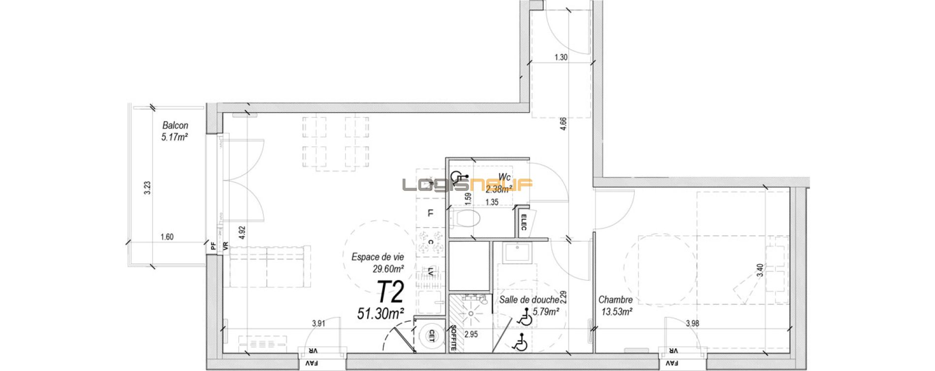 Vente appartement T2 de 51,30 m² à Criel-sur-Mer, résidence « Villas ...