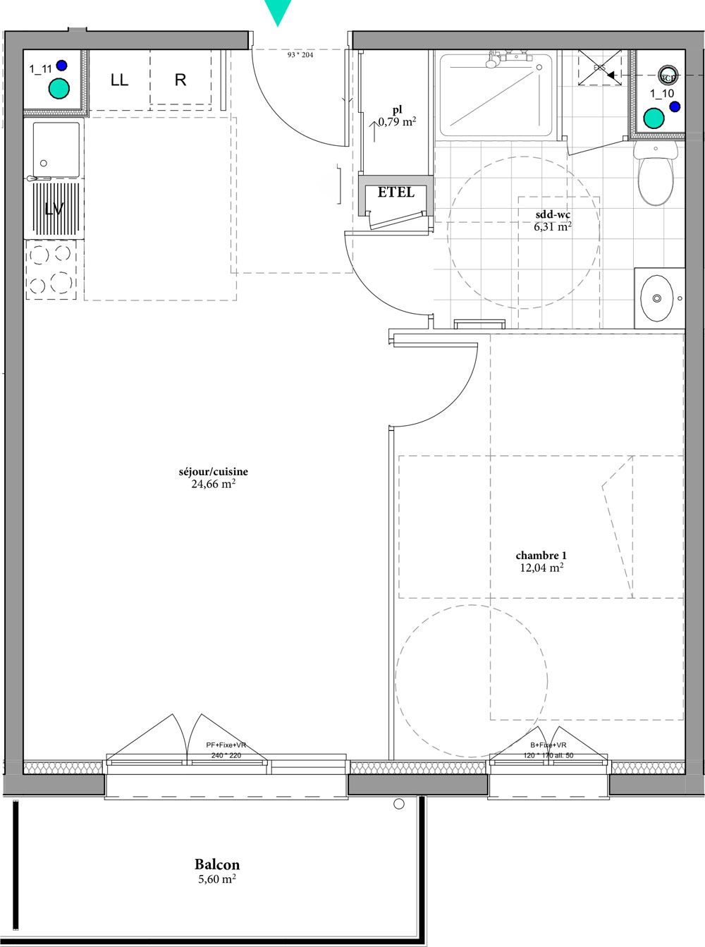 Plan Appartement T2 De 43 80 M² Neuf Résidence « Les Calètes à Fécamp
