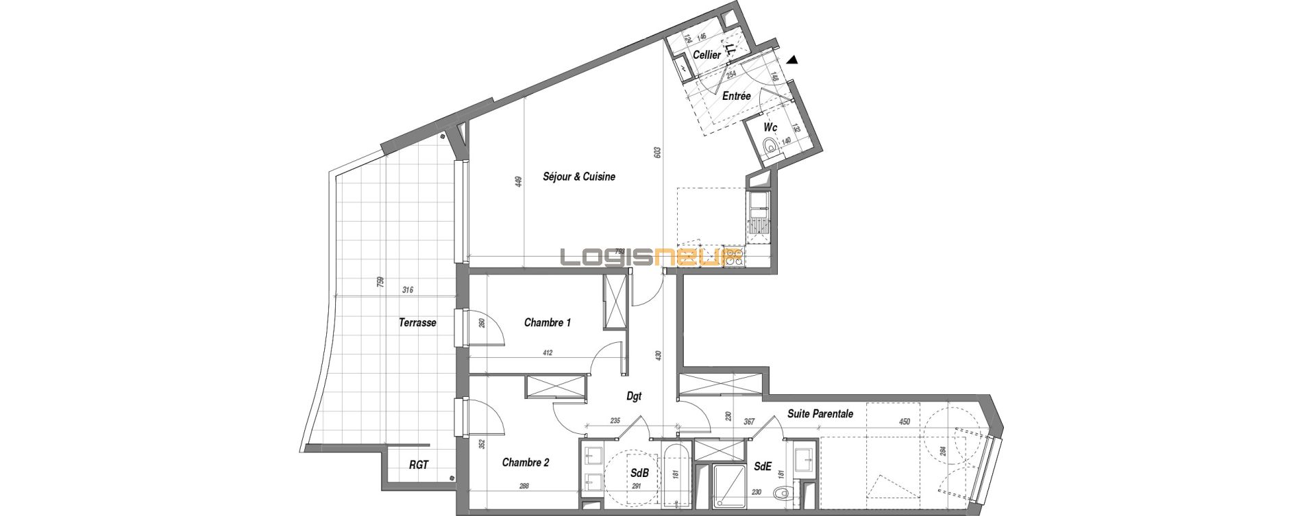 Vente appartement T4 de 99 m² à Lattes, résidence « Hyoko » n°119