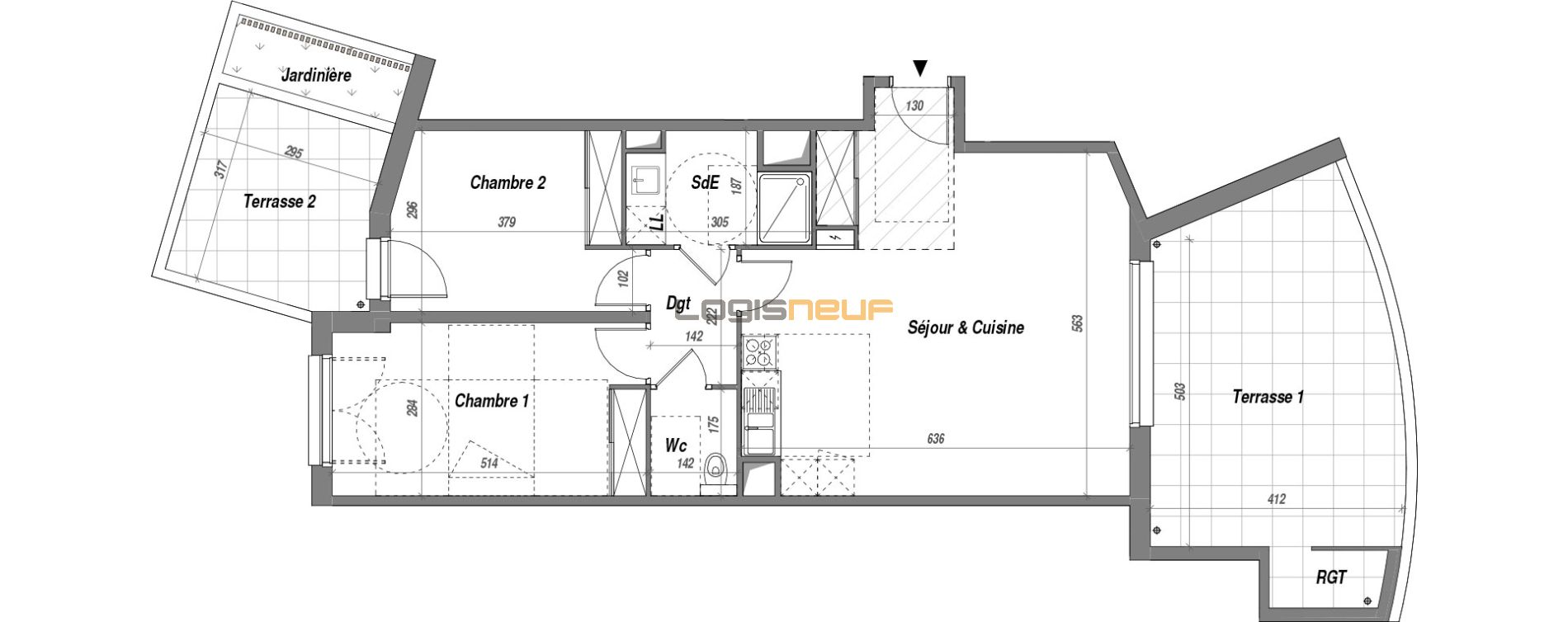 Vente appartement T3 de 71 m² à Lattes, résidence « Hyoko » n°131