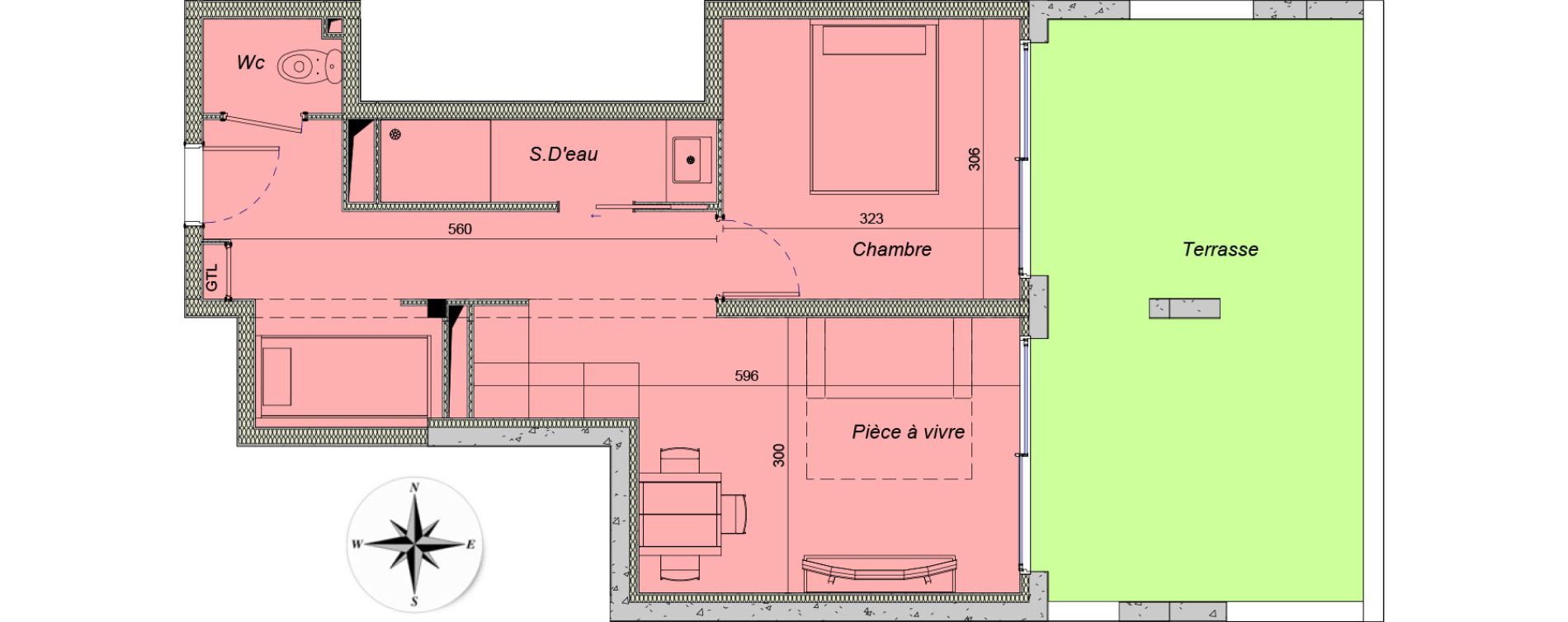 Plan Appartement T2 De 39 13 M² à Rénover Résidence « Larapède à