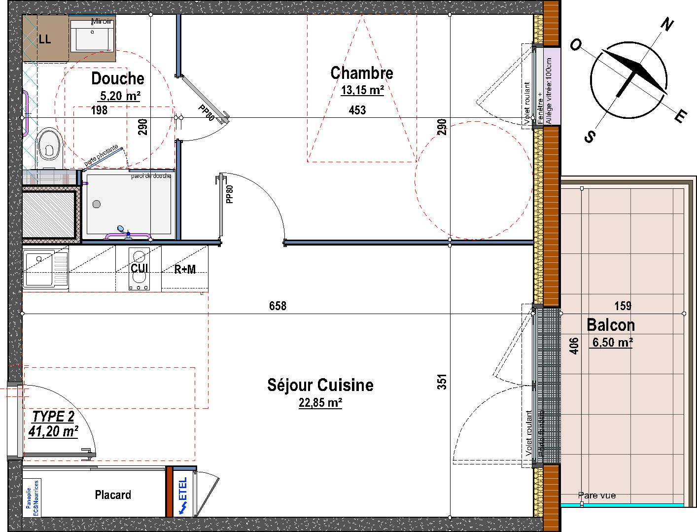 Plan Appartement T2 De 41 20 M² Neuf Résidence « Les Senioriales De
